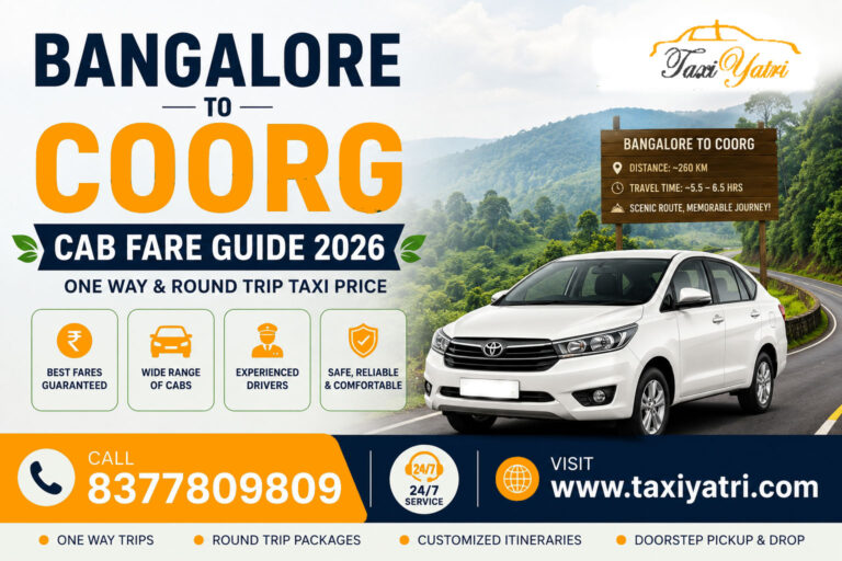 Bangalore to Coorg Cab Fare Guide 2026 | Best Taxi Booking from Bangalore